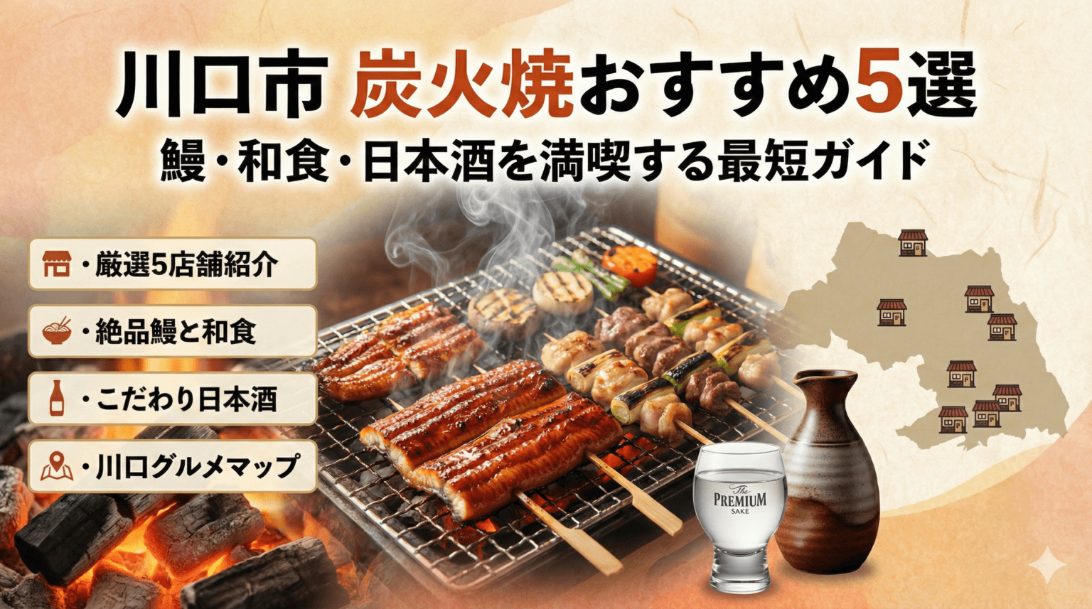 埼玉県川口市で炭火焼店おすすめ5選！鰻や和食と日本酒を満喫できる最短ガイド | ビズフォース